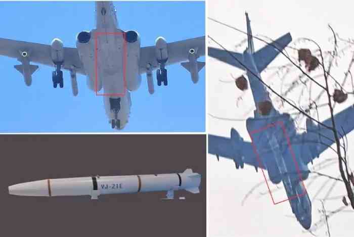 Pembom Strategis Xian H-6N Terekam Kamera Gotong Rudal Balisitik Anti Kapal Hipersonik YJ-21
